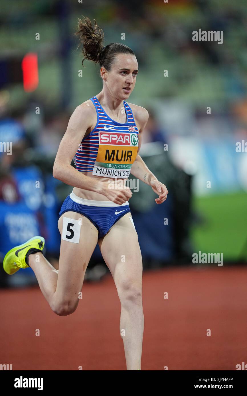 Laura Muir participating in the 1500 meters of the European Athletics ...