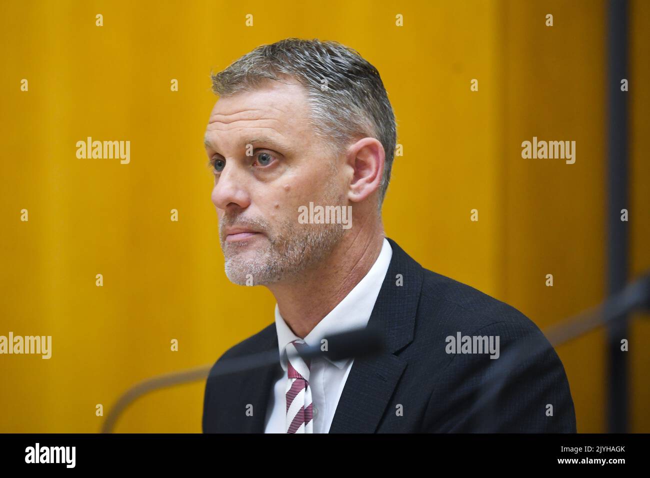 Treasury Deputy Secretary Luke Yeaman speaks during a Senate inquiry at ...