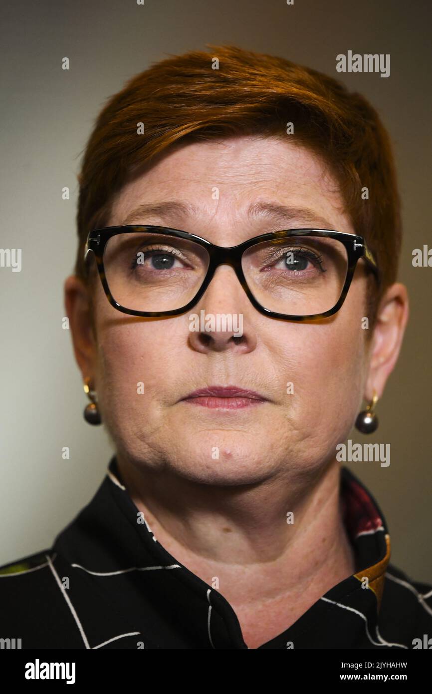 Australian Foreign Minister Marine Payne speaks during a press ...
