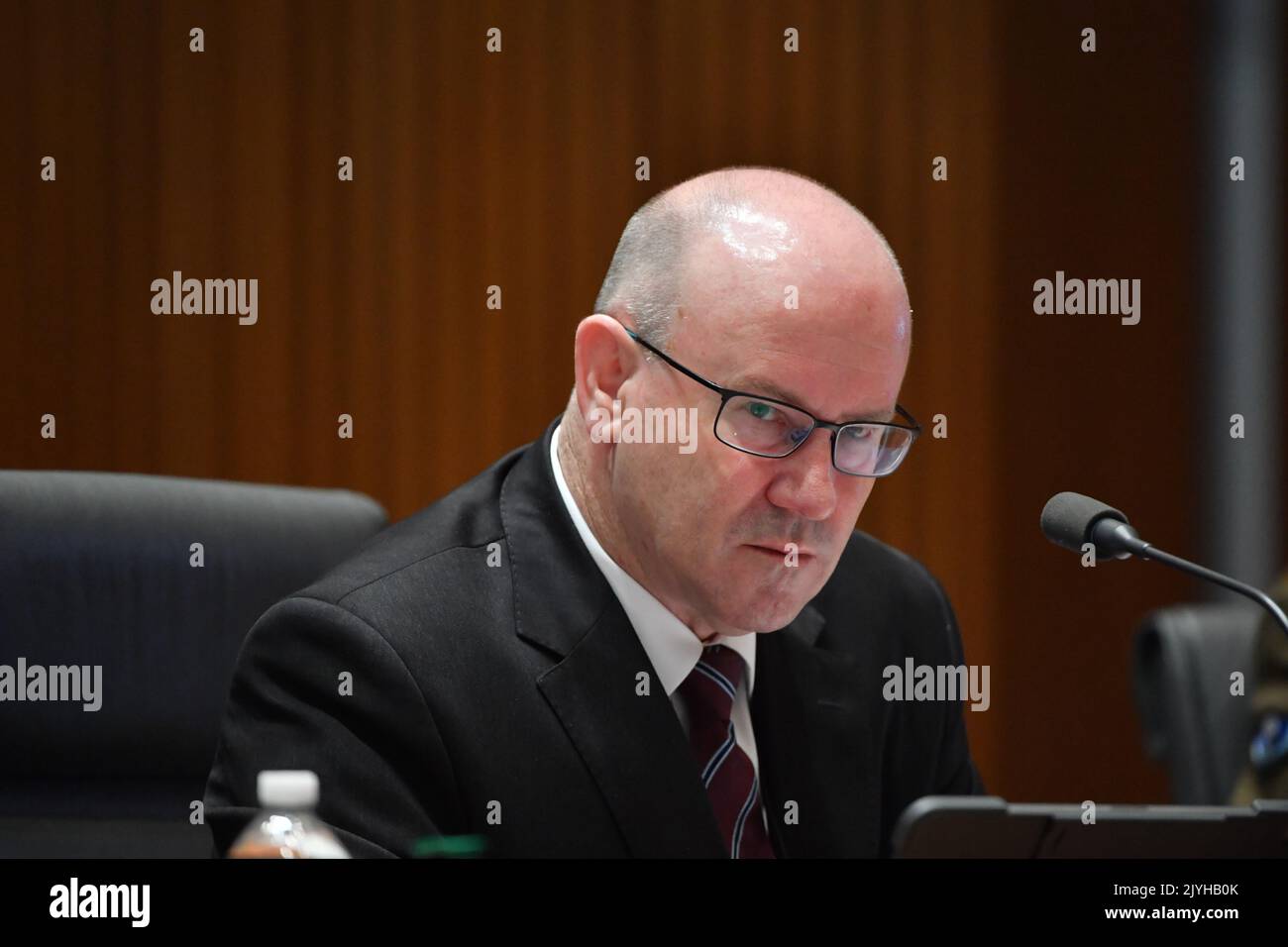 Department of Defence Secretary Greg Moriarty appears before a Senate ...