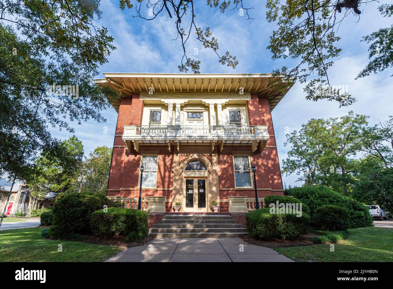 Eufaula, Alabama, USA - Sept. 6, 2022: Front of the Eufaula Carnegie ...