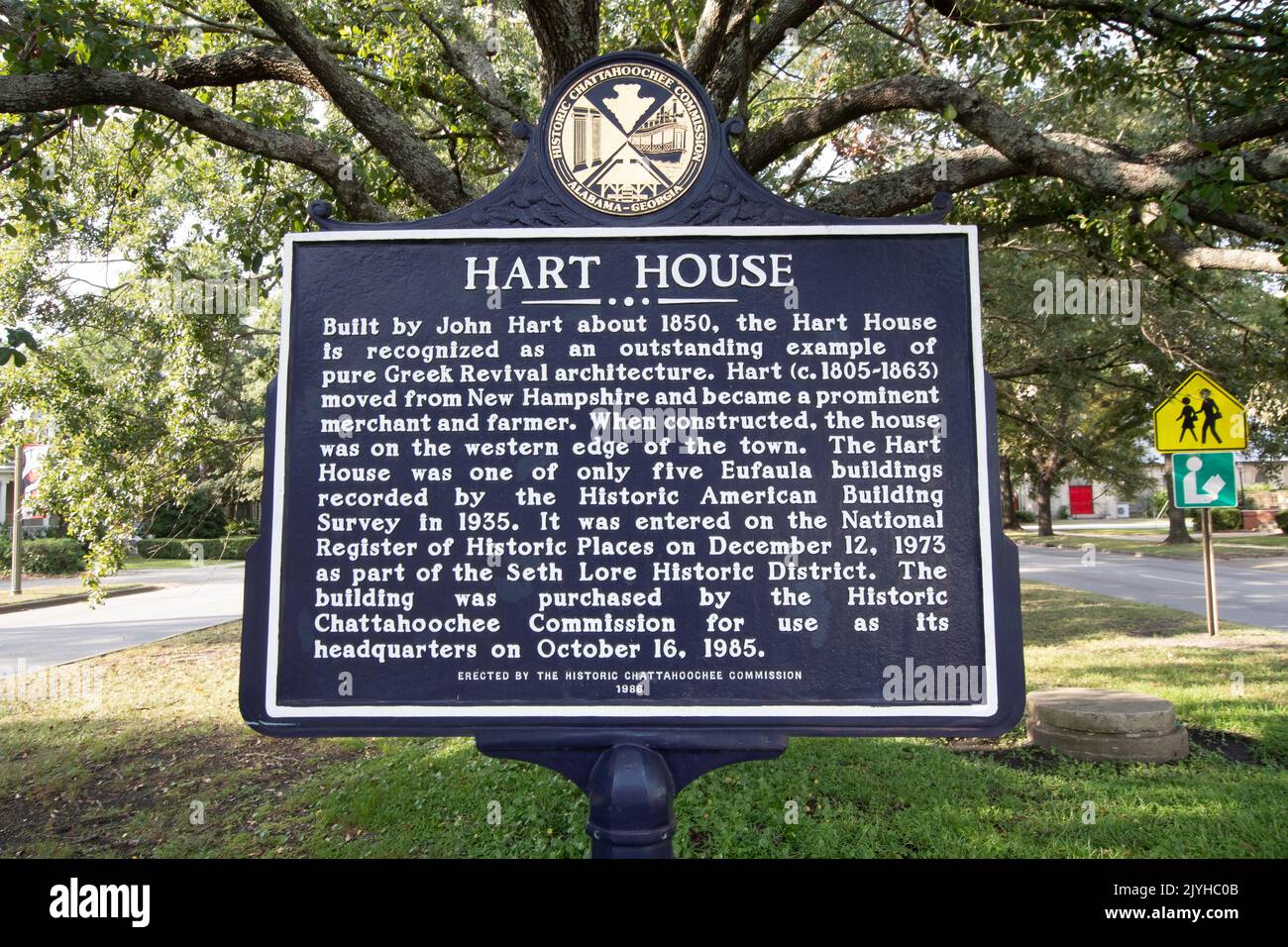 Eufaula, Alabama, USA - Sept. 6, 2022: Historical marker for the Hart ...