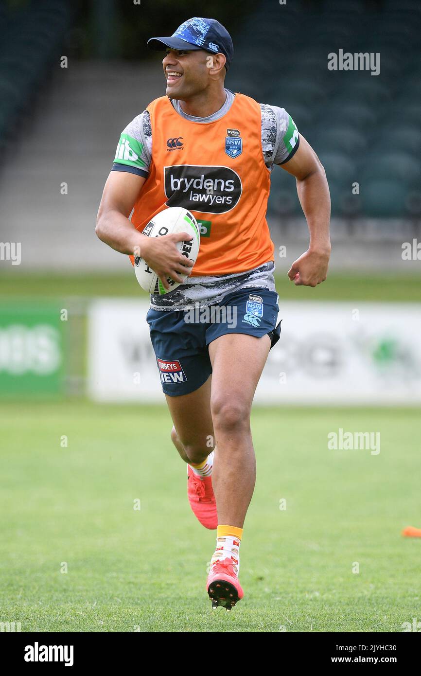 Daniel Tupou takes part in a New South Wales Blues team training ...