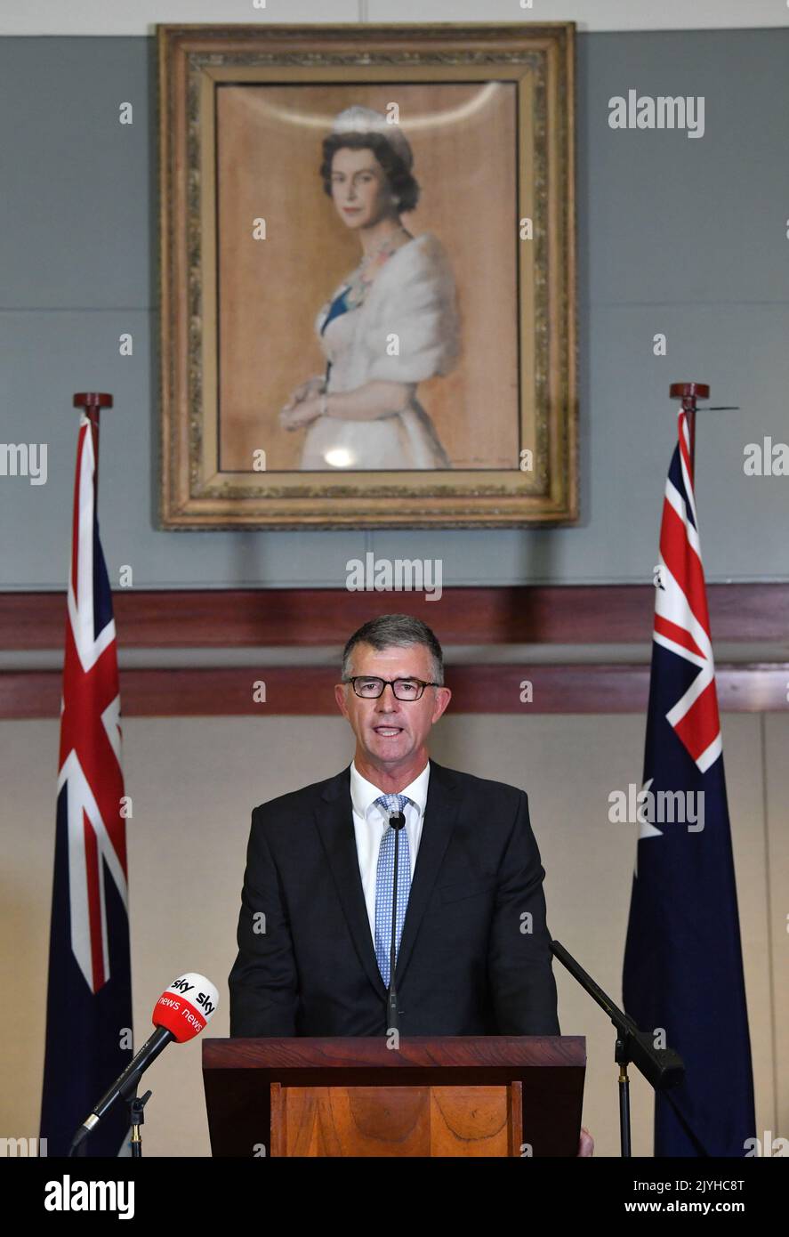 LNP Deputy and Shadow Treasurer Tim Mander is seen during a media ...
