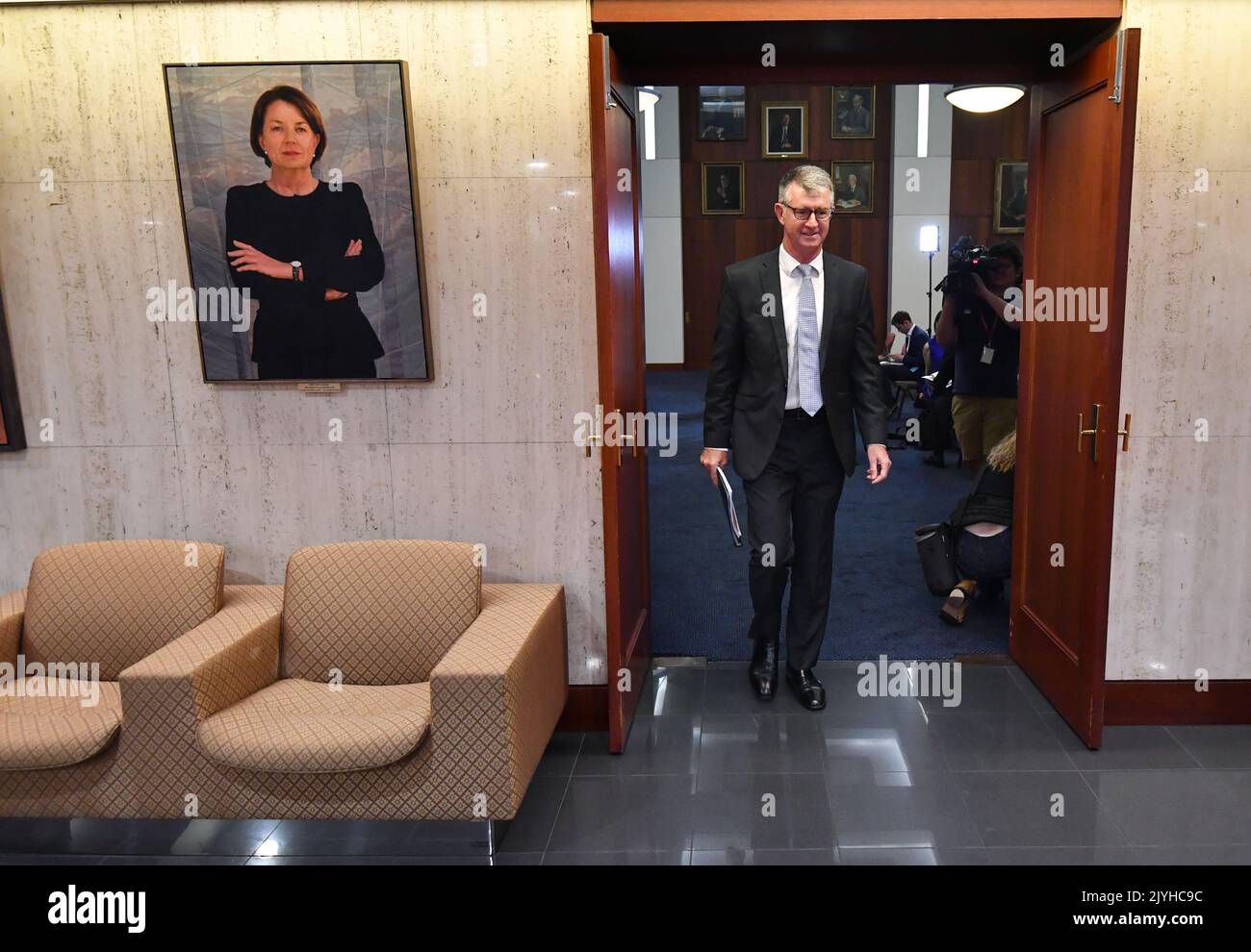 LNP Deputy and Shadow Treasurer Tim Mander is seen leaving a media ...