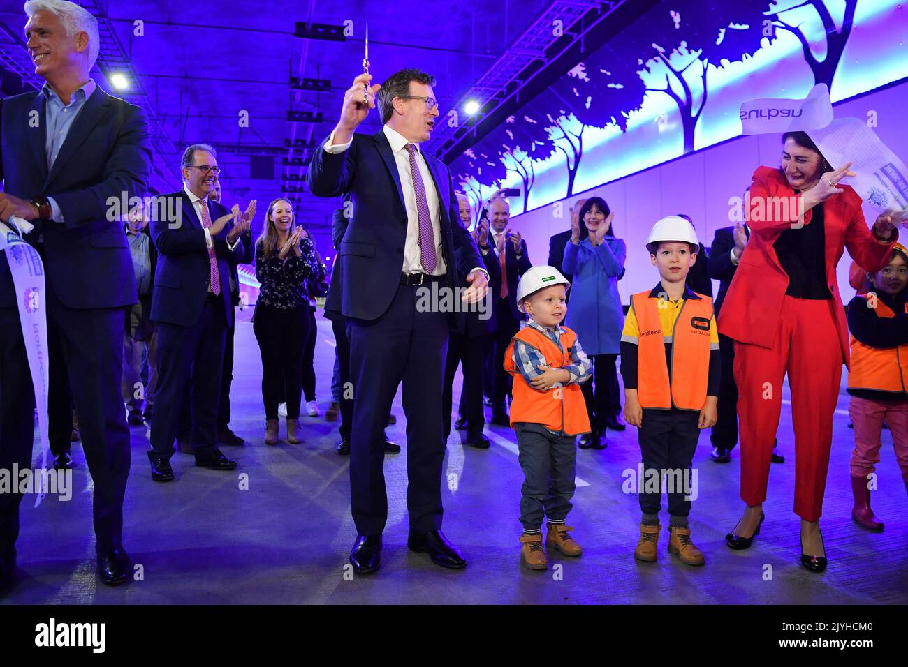 Transurban chief executive Scott Charlton (left), Federal Minister for ...