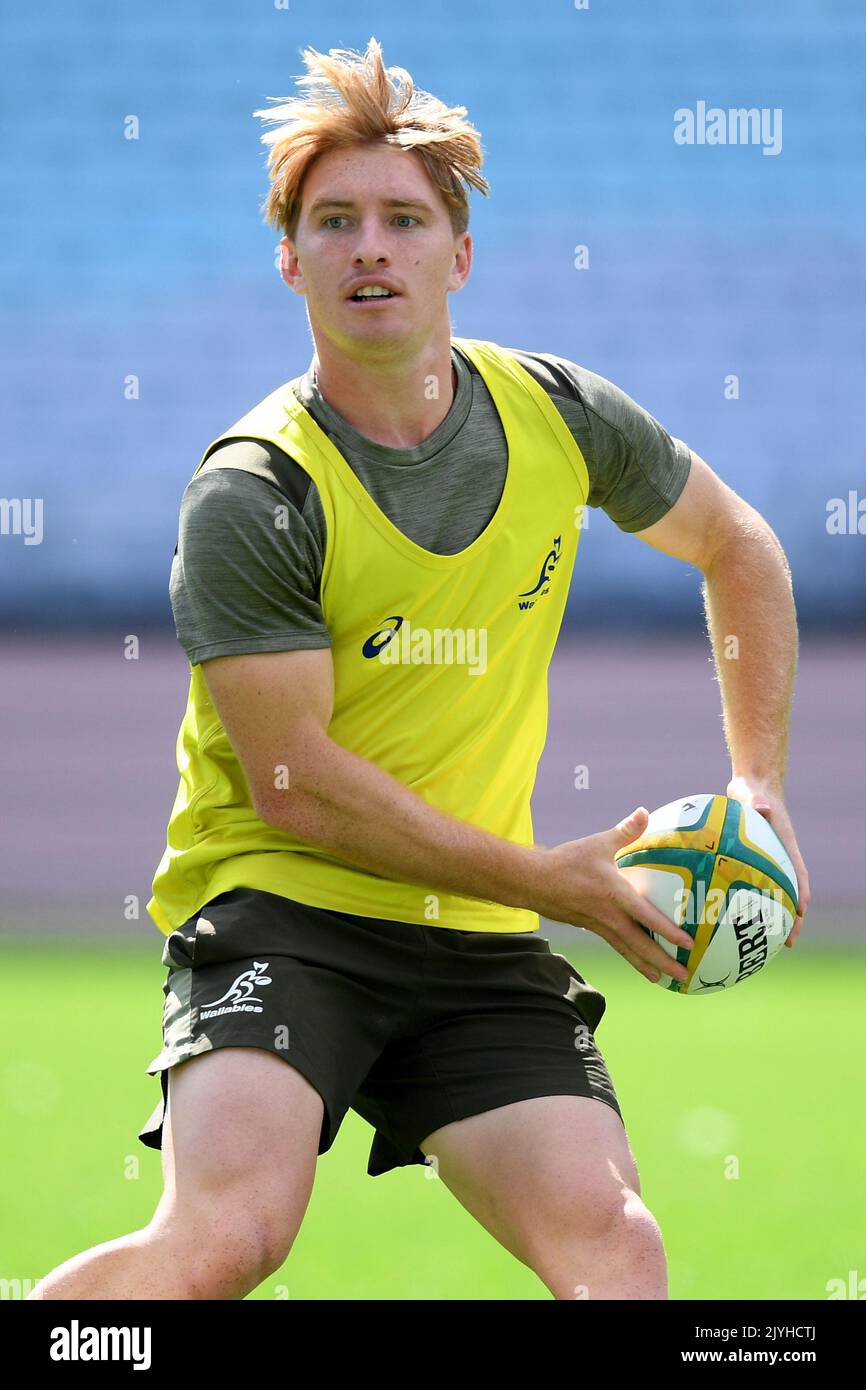 Tate McDermott during the Australian Wallabies captain’s run training ...