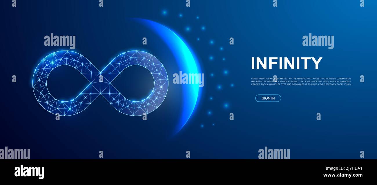 Infinity 3d polygonal symbol for website template. Low poly Endlessness ...
