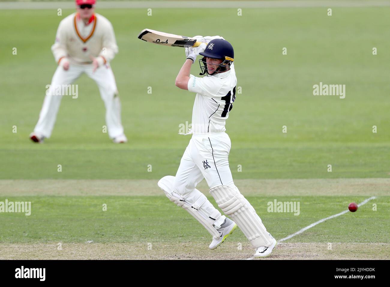 Marcus Harris of Victoria bats during day 2 of the Round 3 Marsh ...