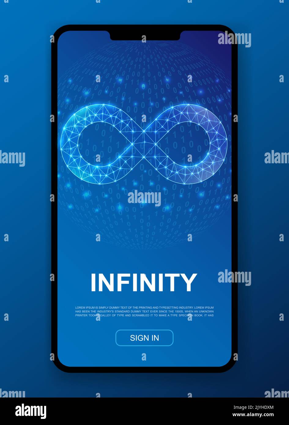 Infinity 3d polygonal symbol for UI, UX design template. Low poly ...