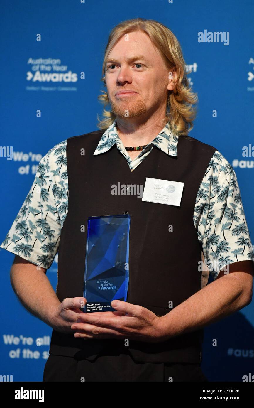 ACT's 2021 Local Hero finalist Timothy Miller at a reception at the ...