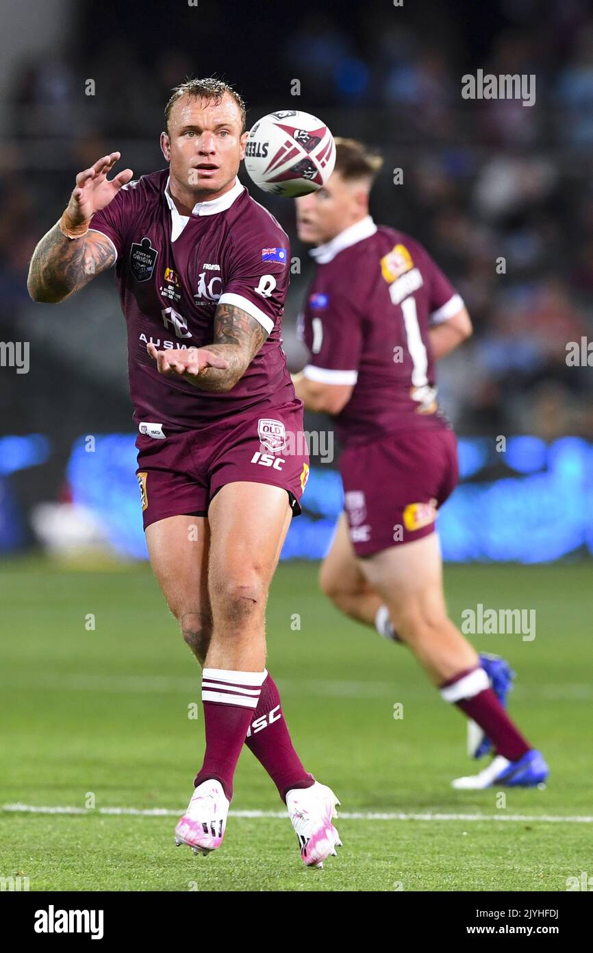 Jake Friend of the Maroons in action during Game 1 of the 2020 State of ...