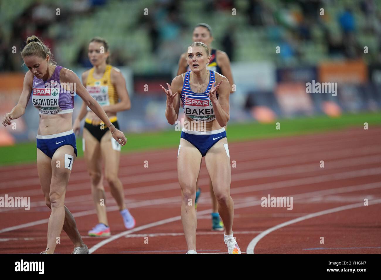 Ellie Baker participating in the 1500 meters of the European Athletics ...