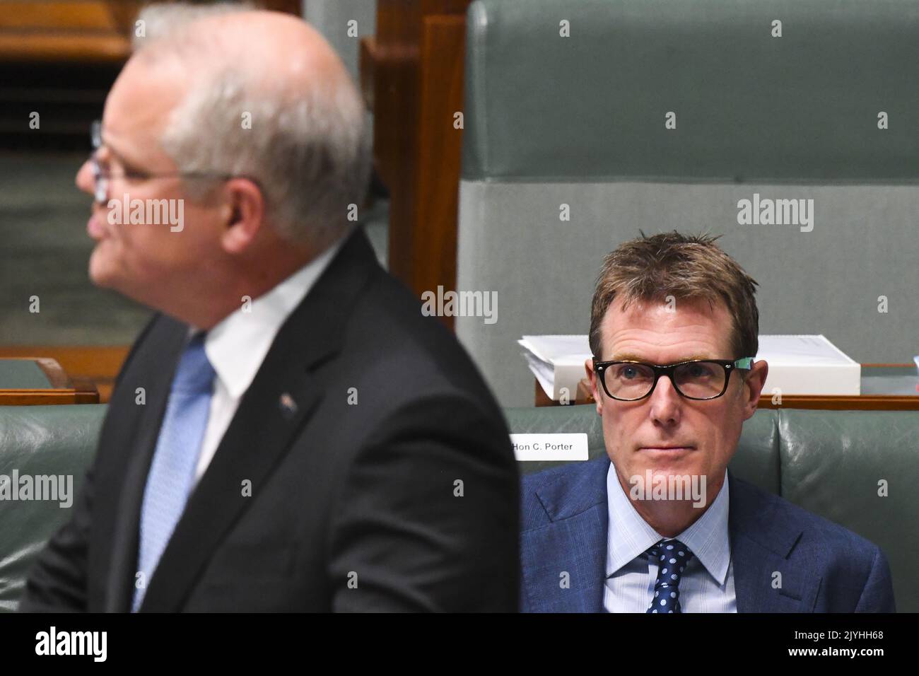 Australian Attorney-General Christian Porter reacts during House of ...