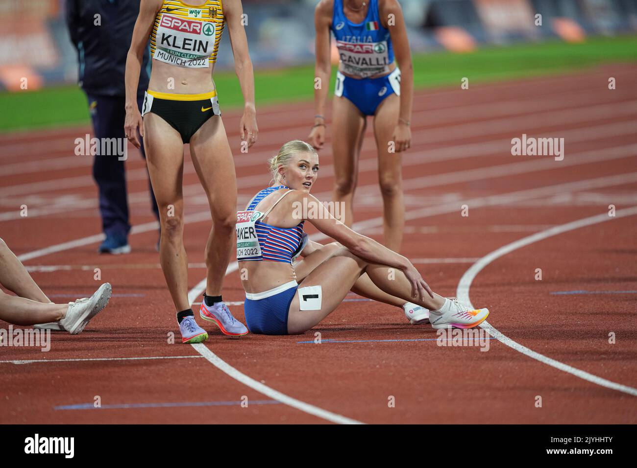 Ellie Baker participating in the 1500 meters of the European Athletics ...
