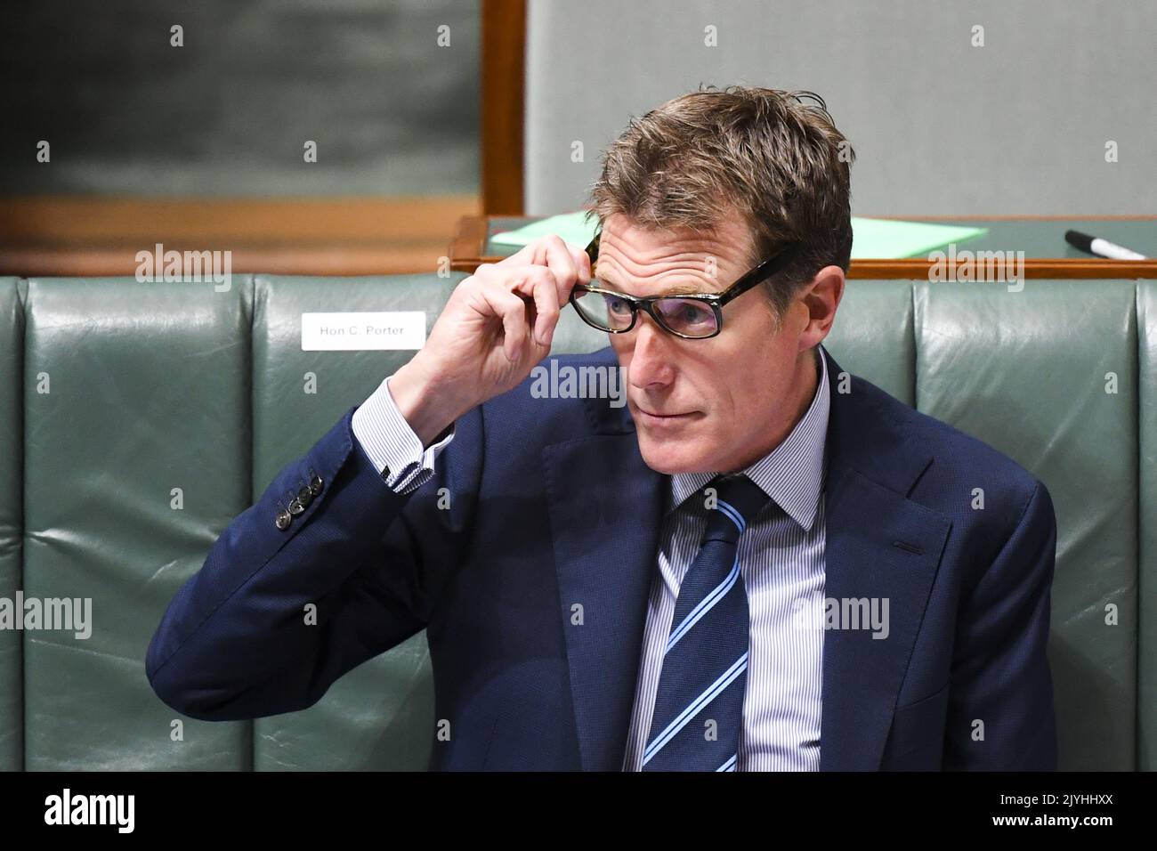 Australian Attorney-General Christian Porter reacts during House of ...