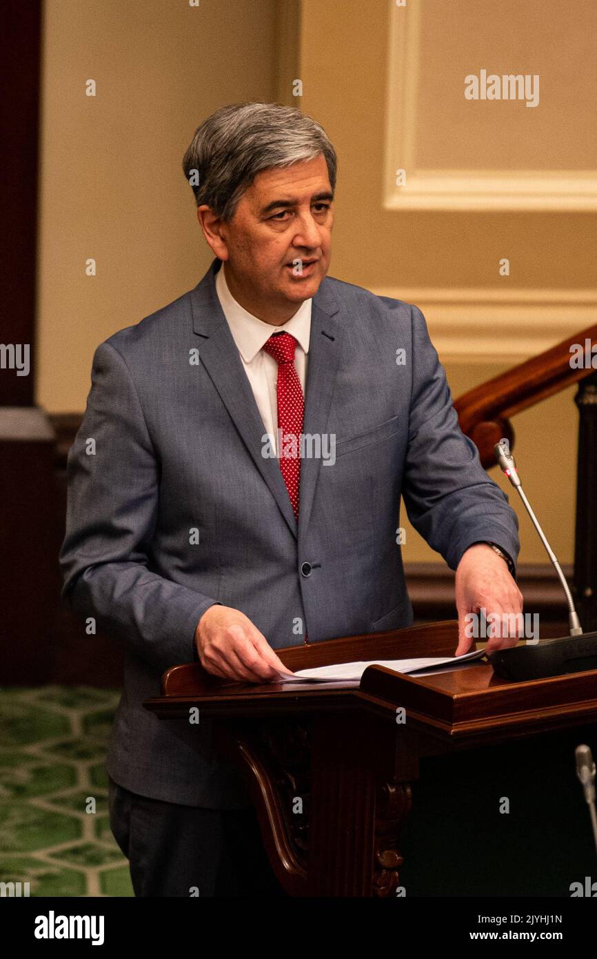 South Australian Treasurer Rob Lucas delivers the 2020/21 state budget ...