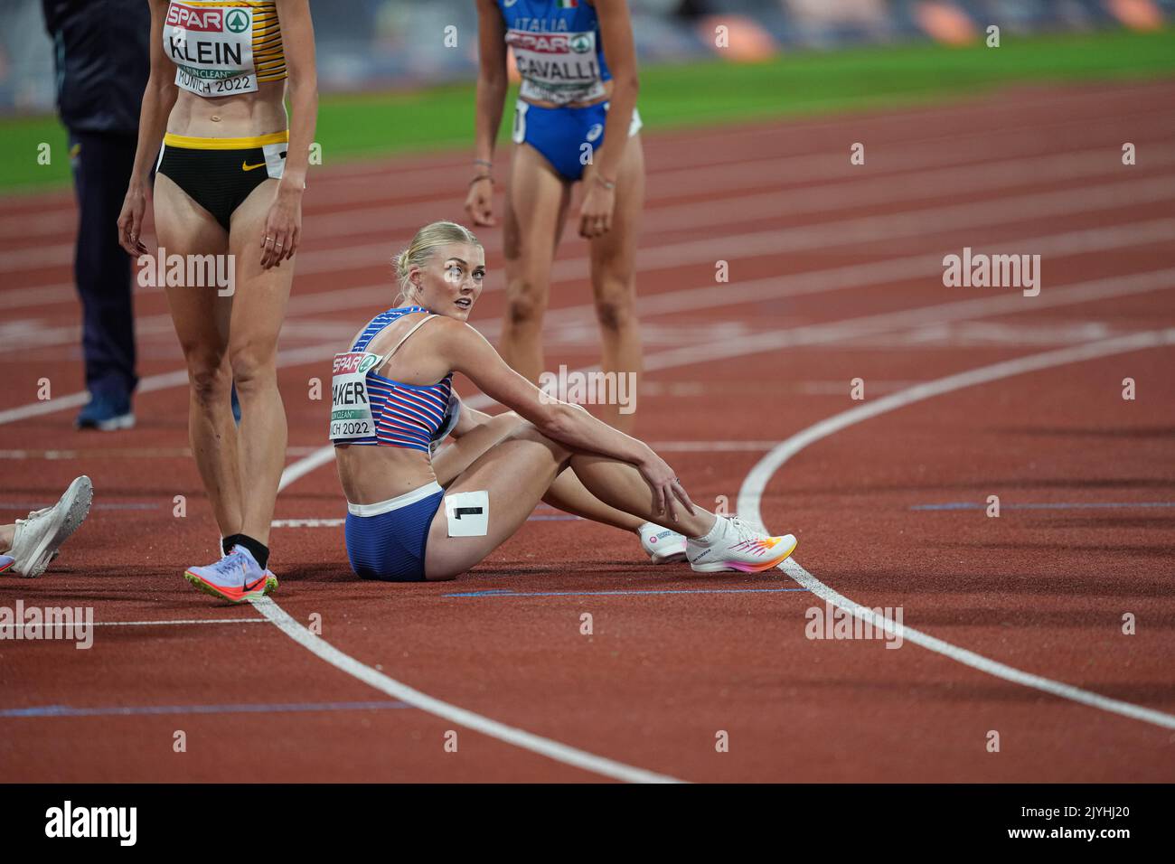 Ellie Baker participating in the 1500 meters of the European Athletics ...