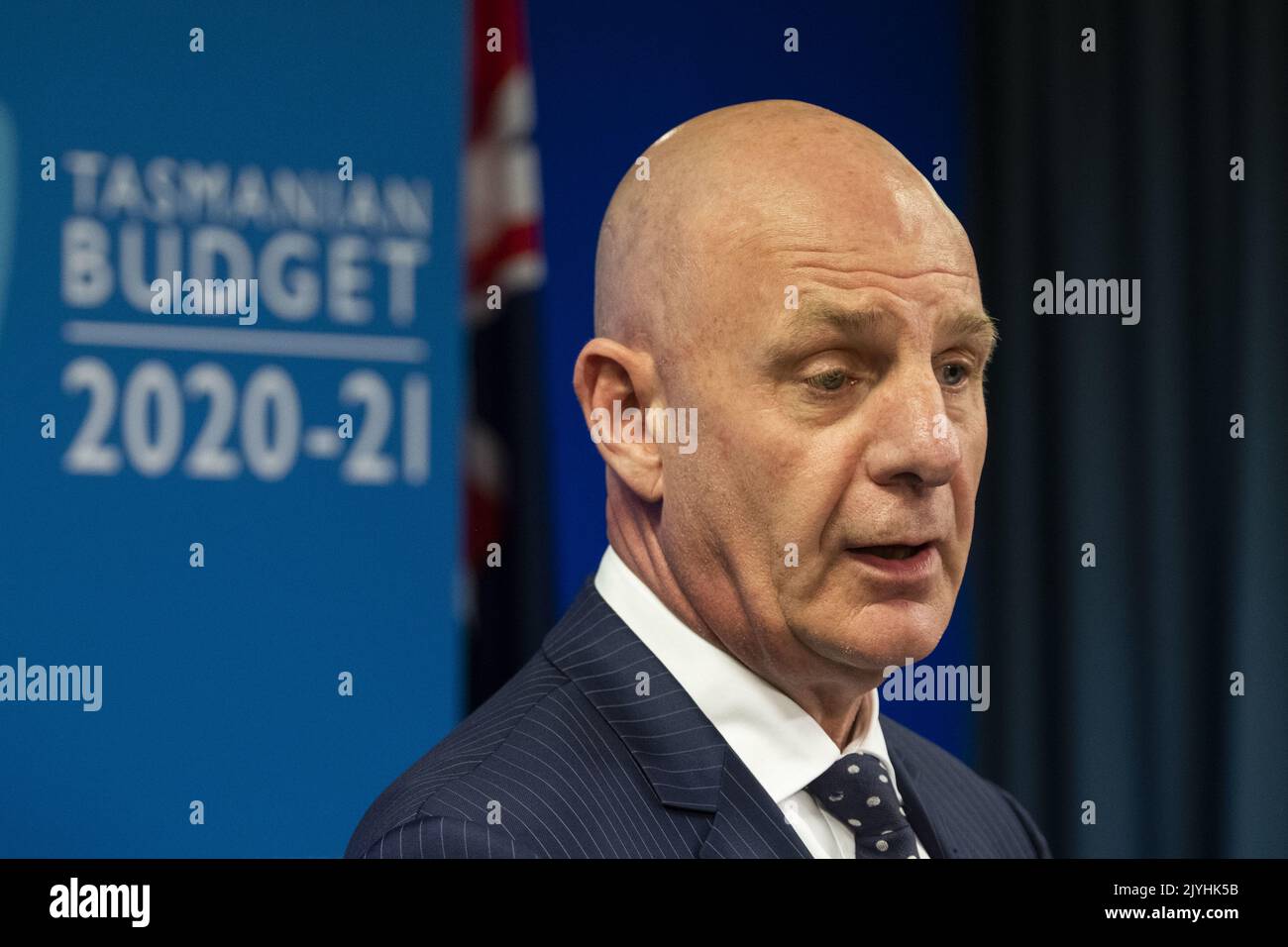 Tasmanian Premier and Treasurer Peter Gutwein detailing the 2020-21 ...