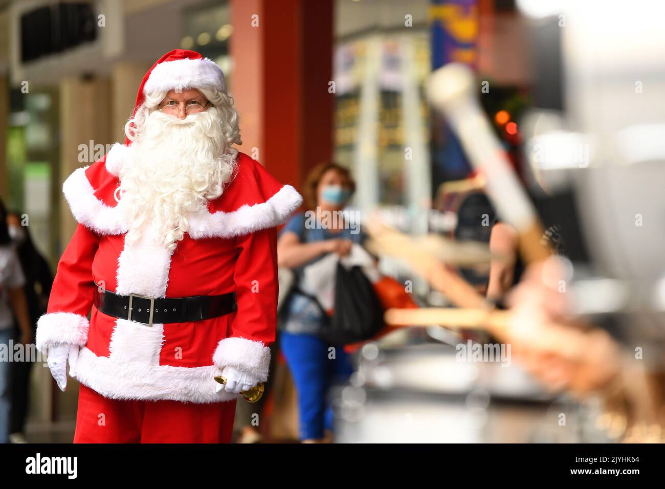 Santa Claus is seen outside of David Jones retail store during ...