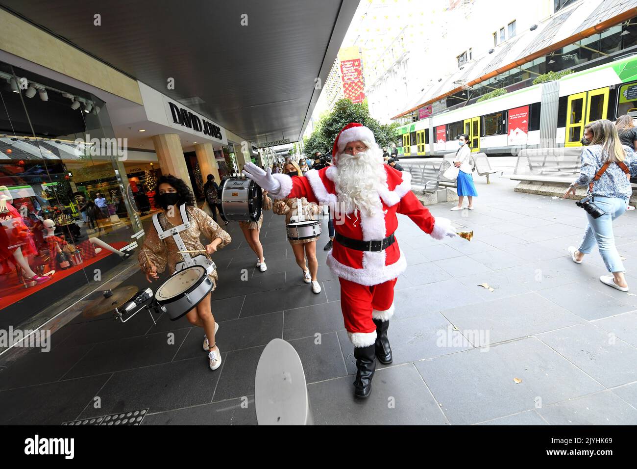 Santa Claus is seen outside of David Jones retail store during ...