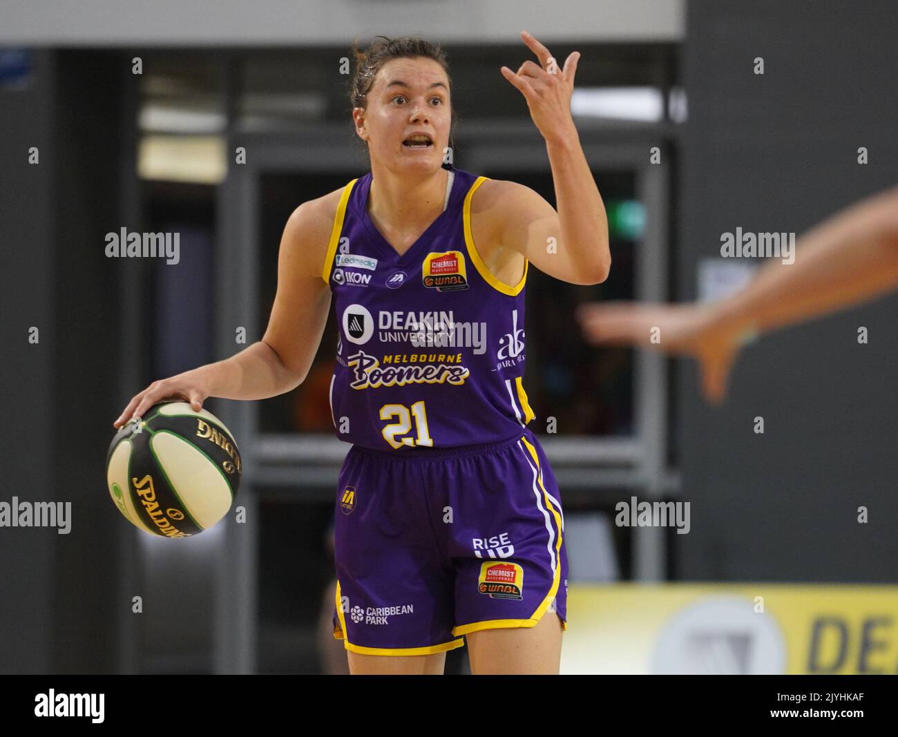 Stella Beck of the Melbourne Boomers during the Round 1 WNBL match ...