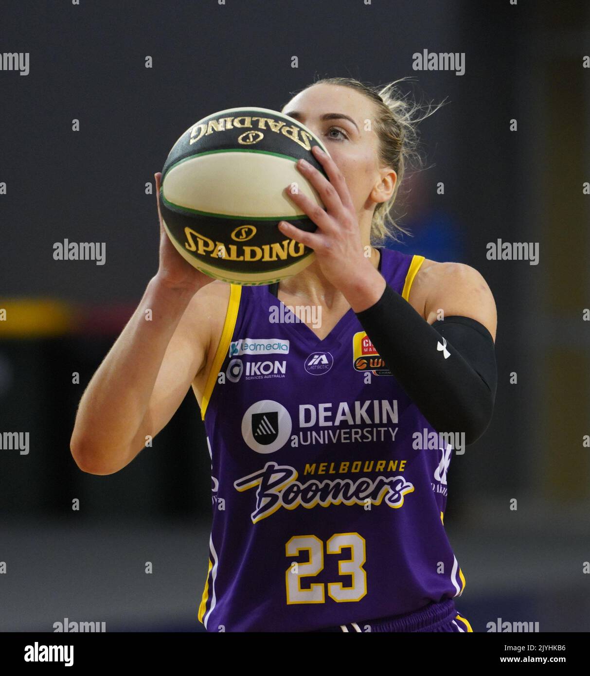 Maddie Garrick of the Melbourne Boomers during the Round 1 WNBL match ...