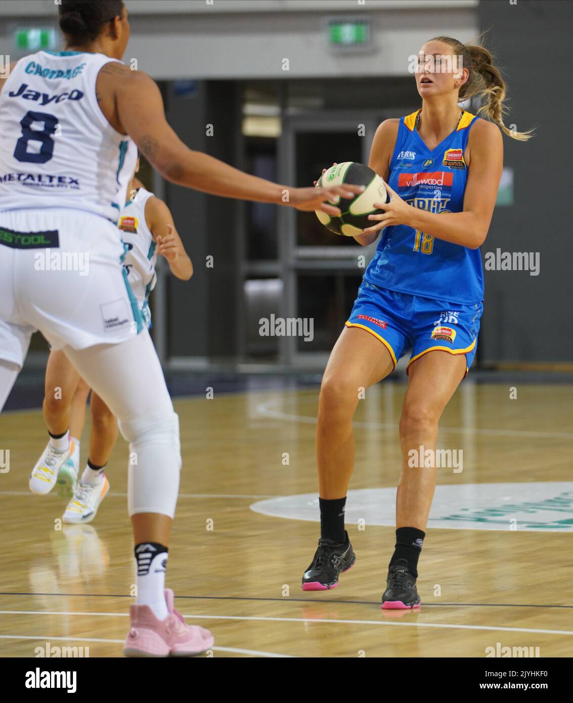 Carley Ernst of the Bendigo Spirit during the Round 1 WNBL match ...