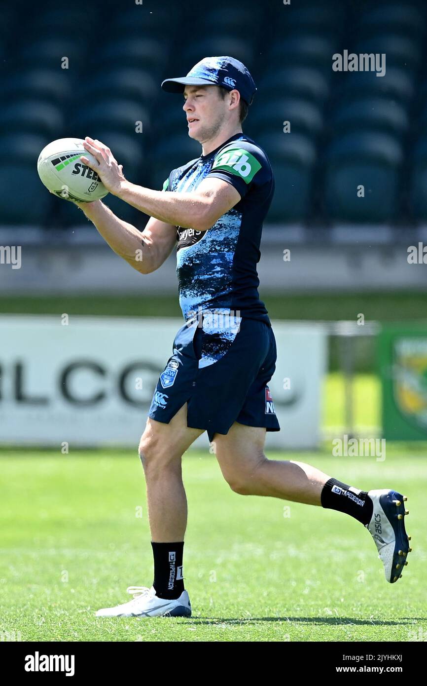 Luke Keary during a NSW Blues team training session at Wallarah Oval ...