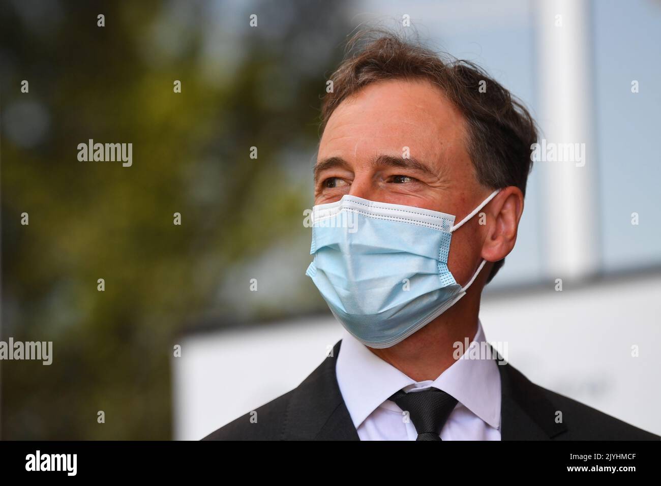 Minister for Health Greg Hunt is seen during a press conference at CSL ...