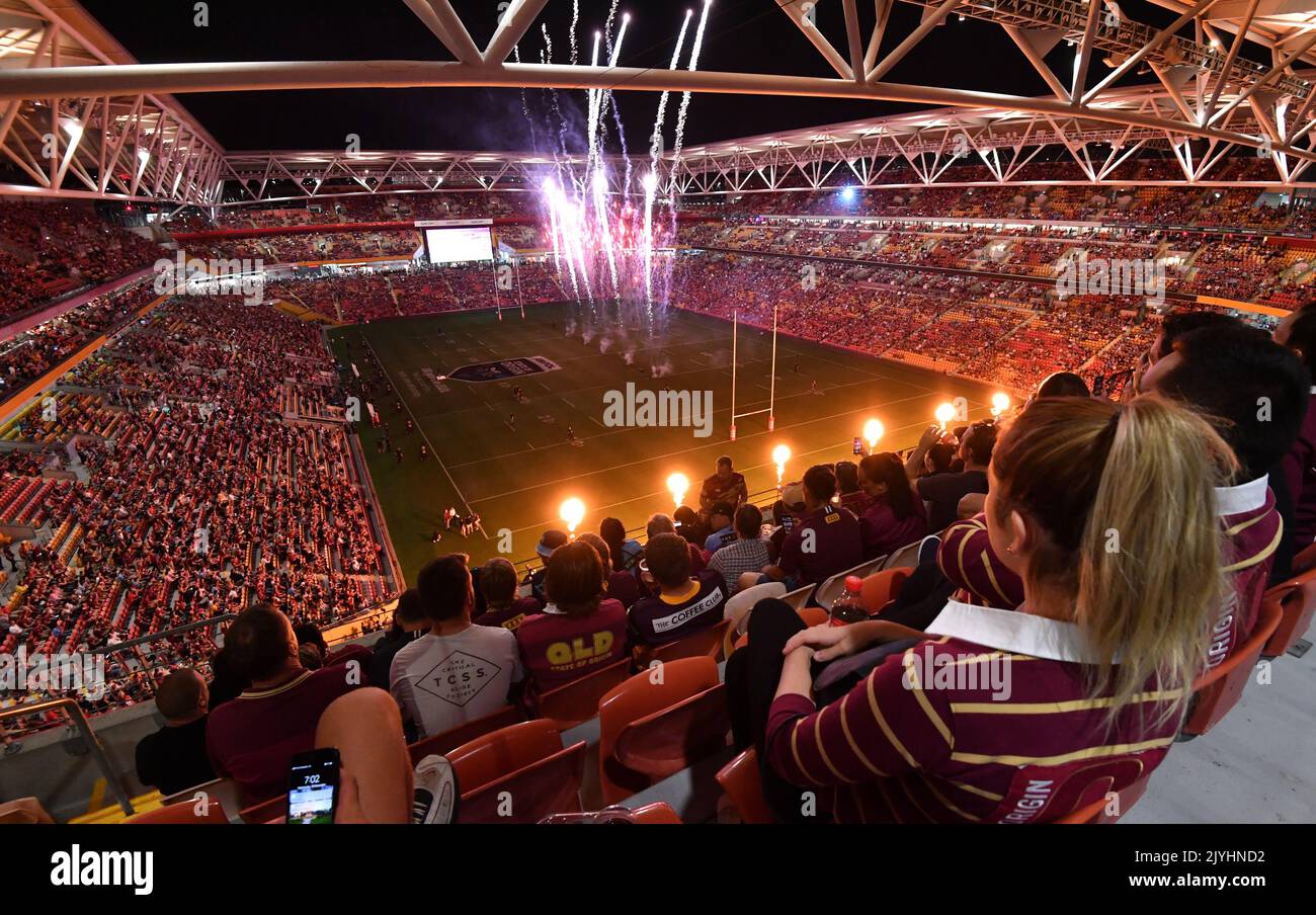 A general view of Suncorp Stadium is seen during Game 3 of the 2020 ...