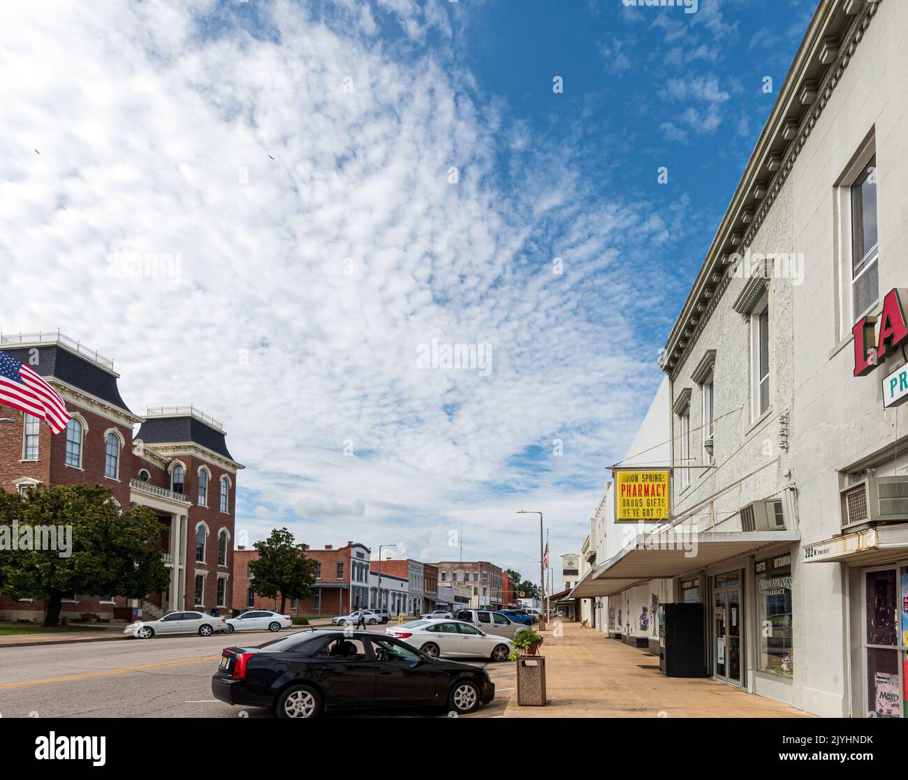 Union Springs, Alabama, USA - Sept. 6, 2022: View up N. Prairie Street ... Union Springs, Alabama, USA - Sept. 6, 2022: View up N. Prairie Street ...