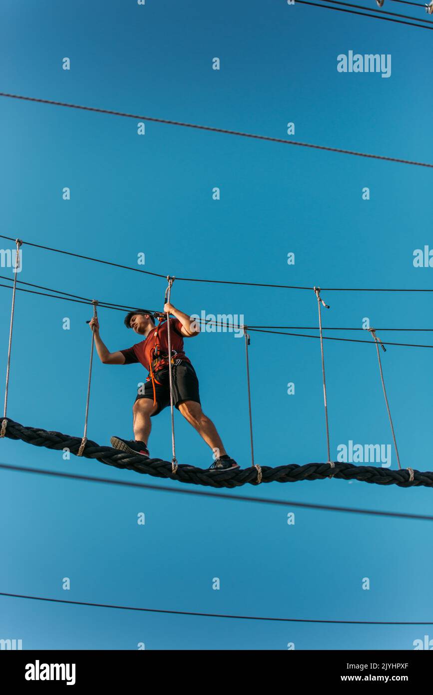 Crossing adventure risk holding balance skill hi-res stock photography ...