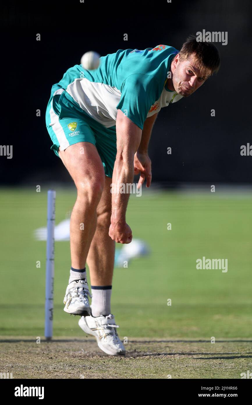 Andrew Tye of Australia during a nets training session at the SCG ...