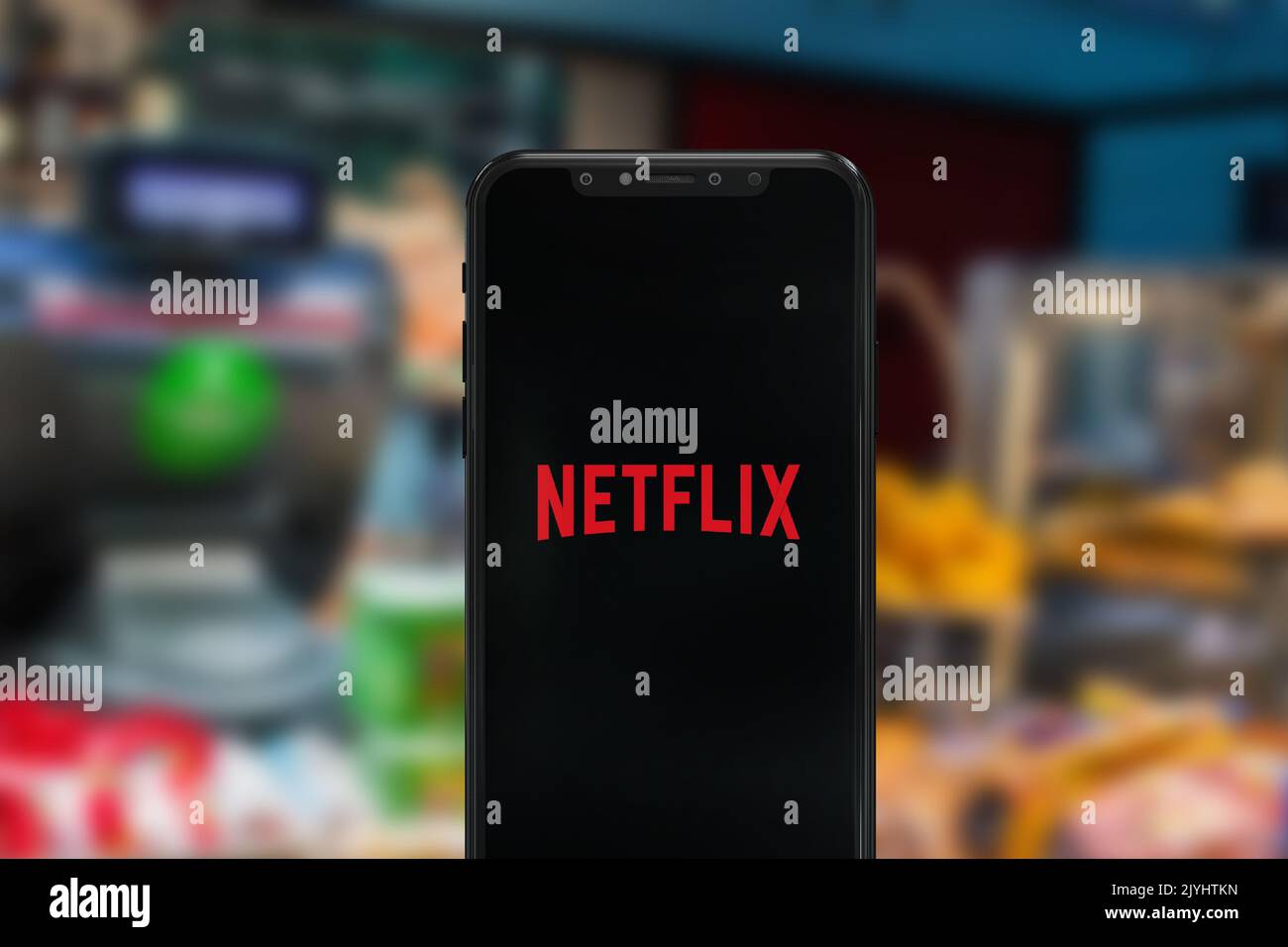 New York, USA - 1 September 2022: Netflix app on phone screen ...