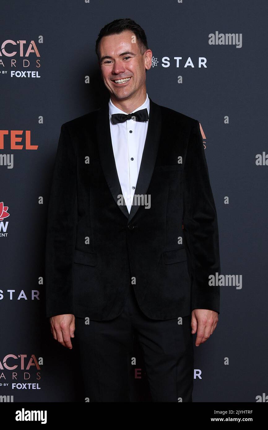 Mat Kesting arrives at the 2020 AACTA Awards at The Star in Sydney ...