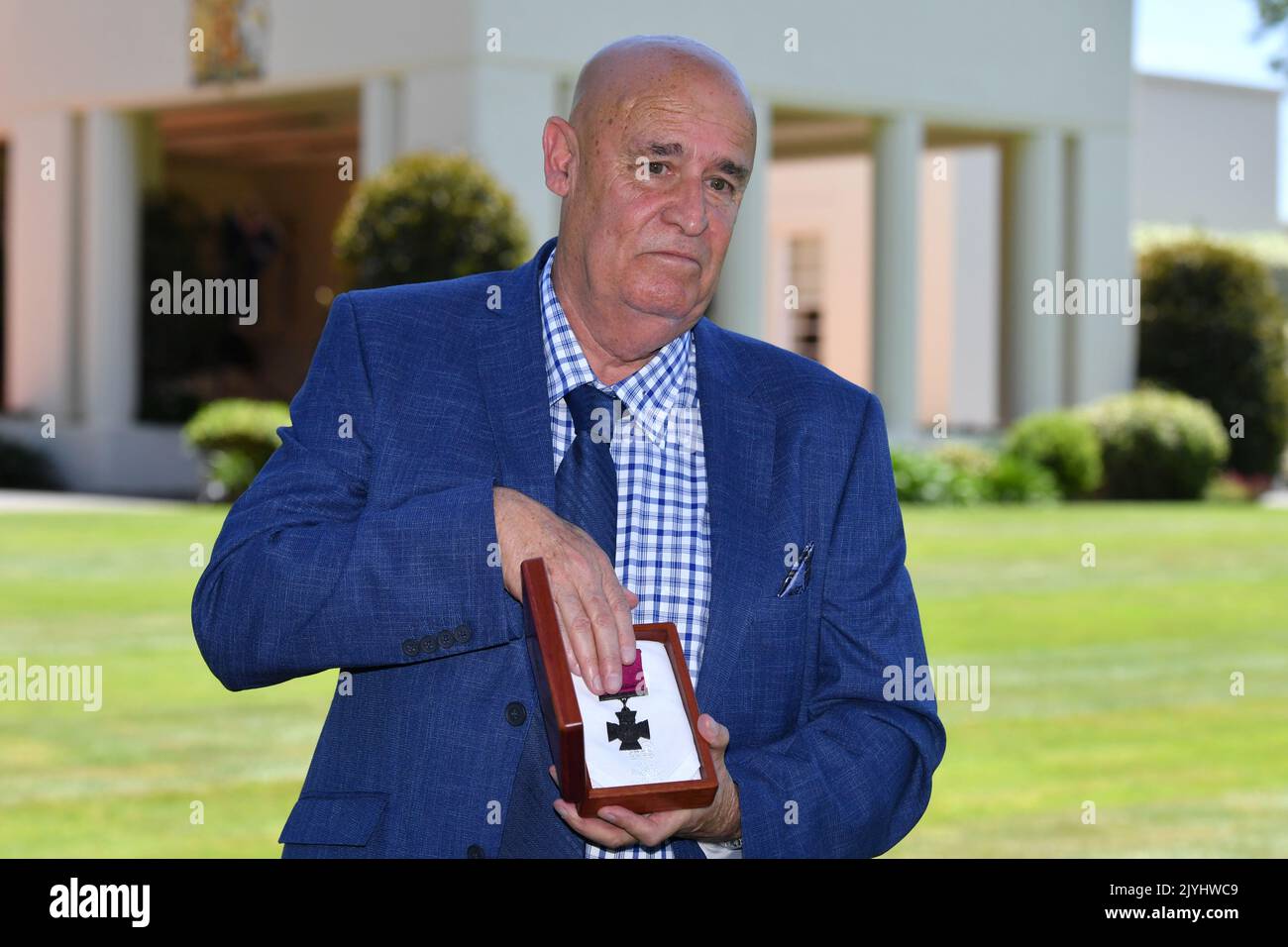 Garry Ivory, nephew of Ordinary Seaman Edward ‘Teddy’ Sheean holds the ...