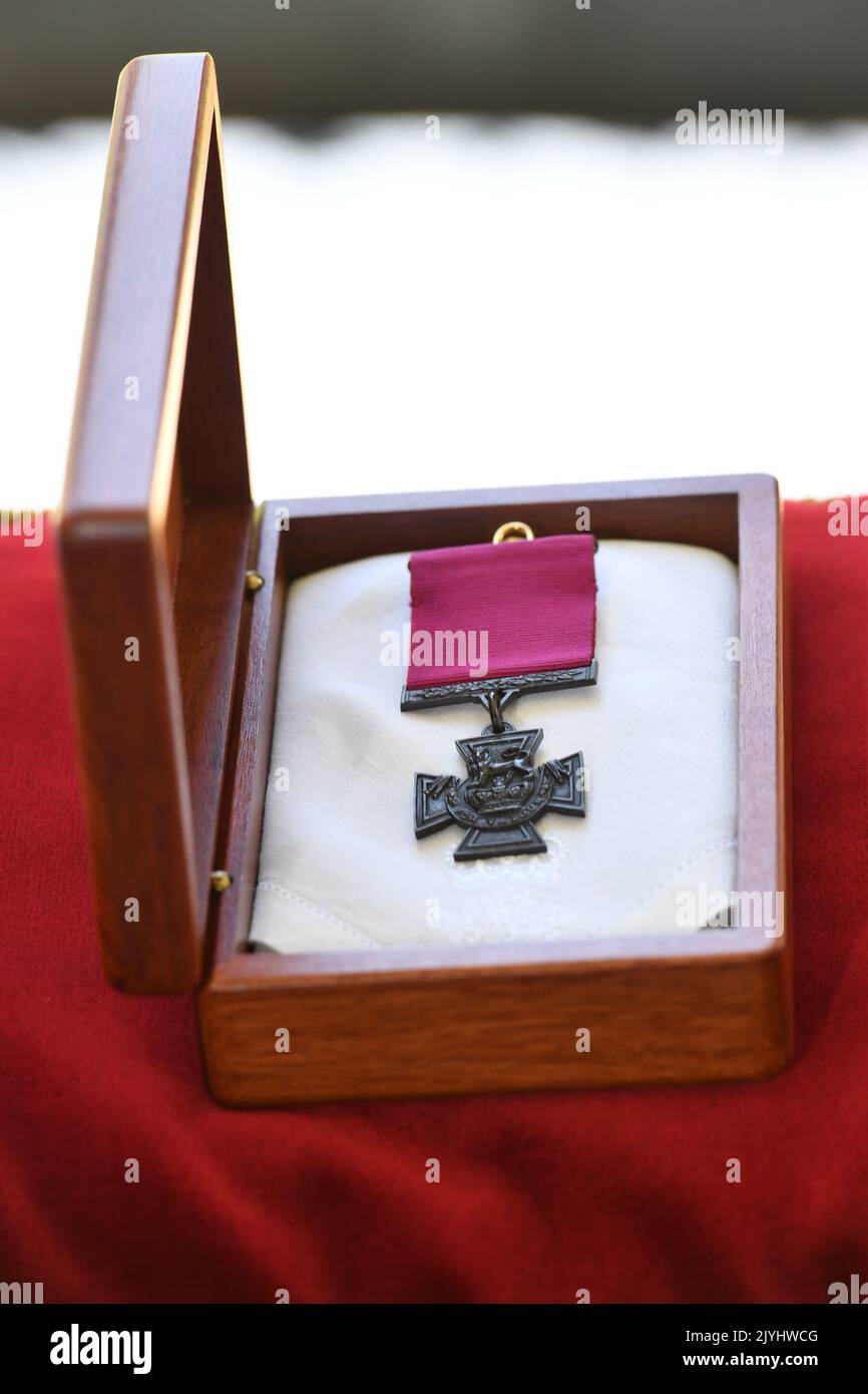 The Victoria Cross which was awarded to the family of Ordinary Seaman ...