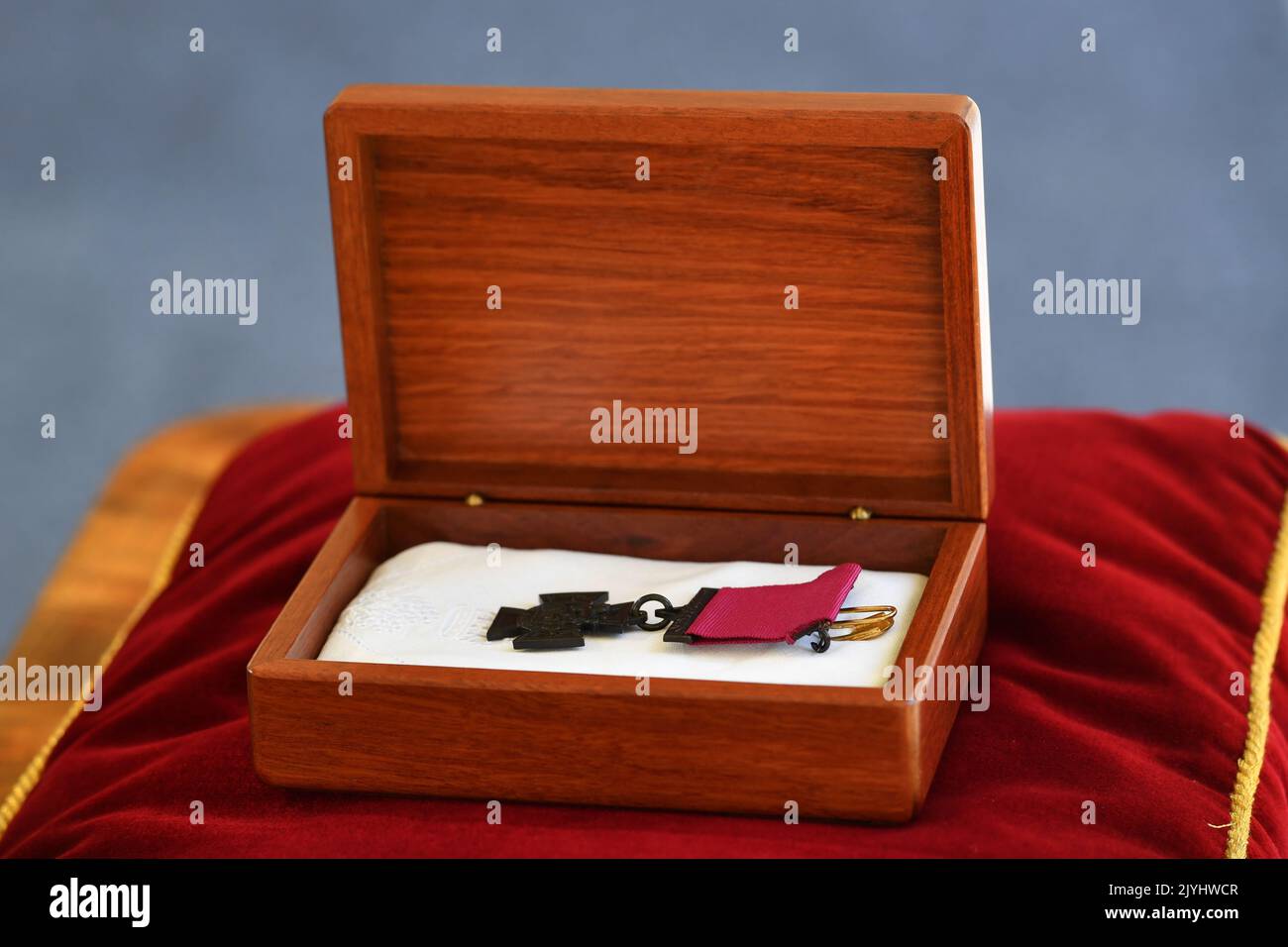 The Victoria Cross which was awarded to the family of Ordinary Seaman ...