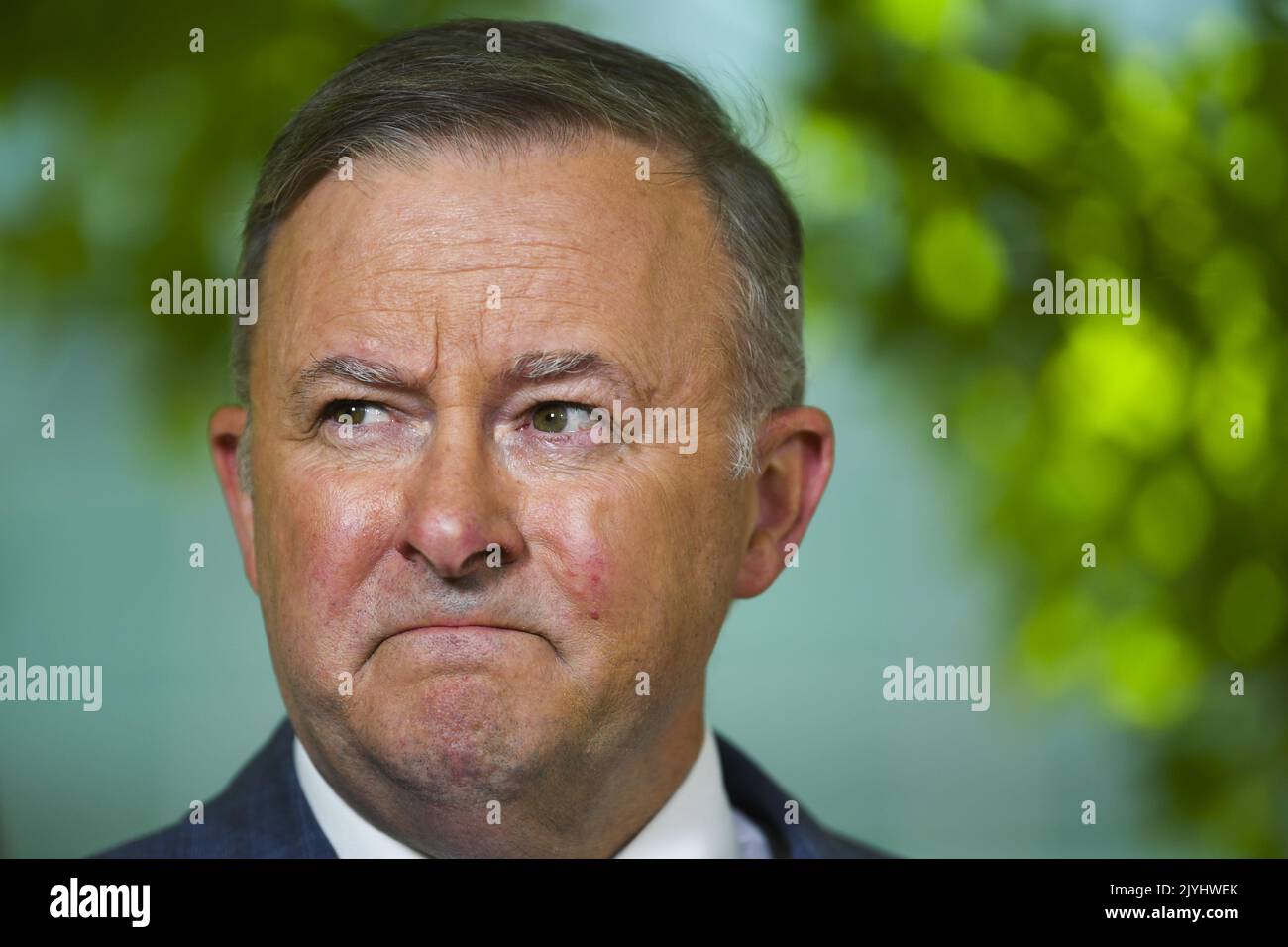 Australian Opposition Leader Anthony Albanese speaks during a press ...