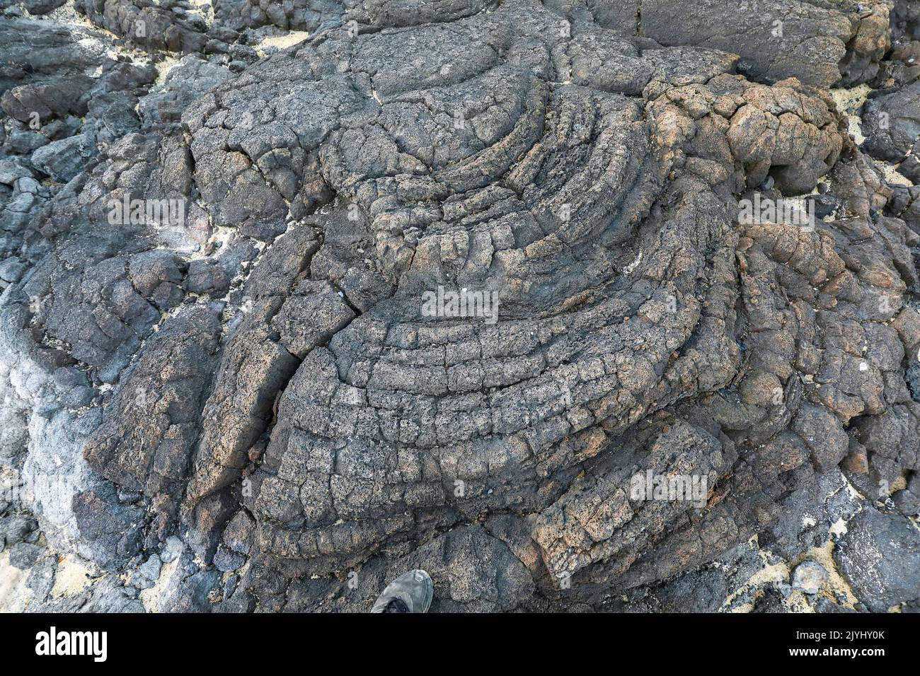 Rope lava on the beach near Orzola, Canary Islands, Lanzarote Stock ...