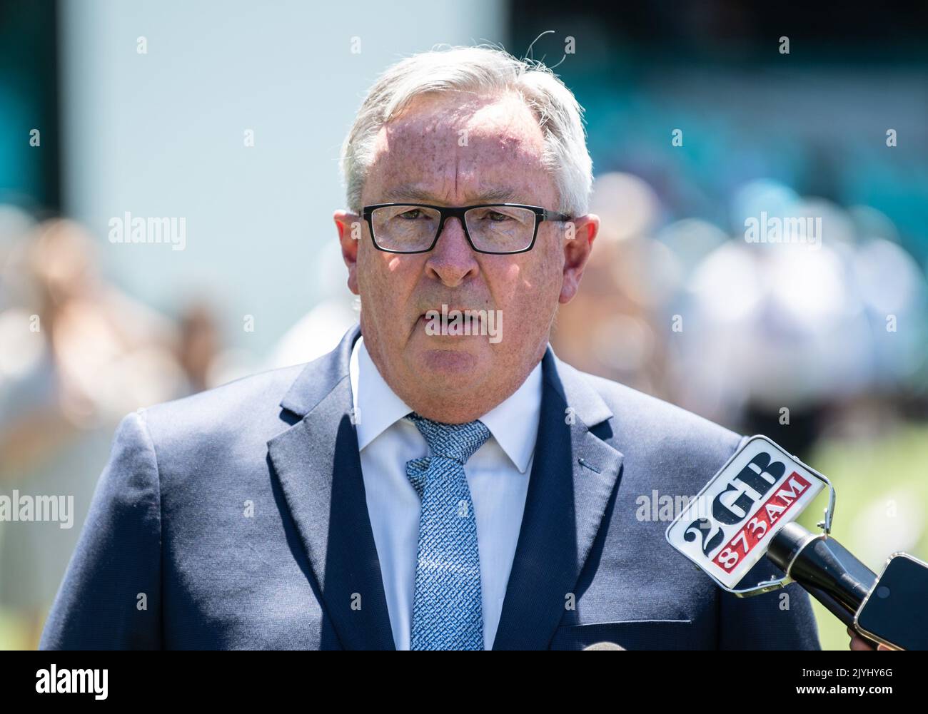 NSW Health Minister Brad Hazzard speaking to media after the Classes of ...