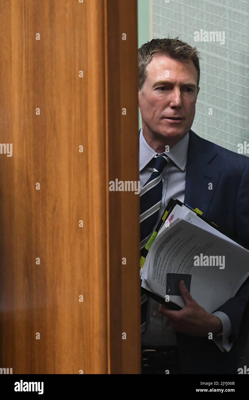 Australian Attorney-General Christian Porter reacts during House of ...