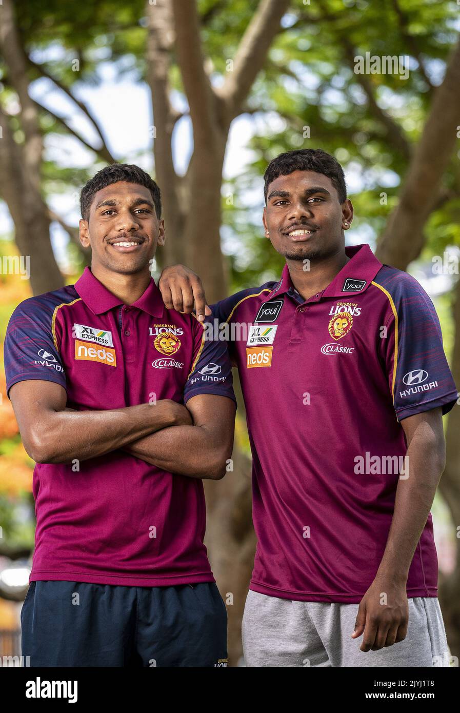 Keidean Coleman of the Lions poses for a photo with brother Blake ...