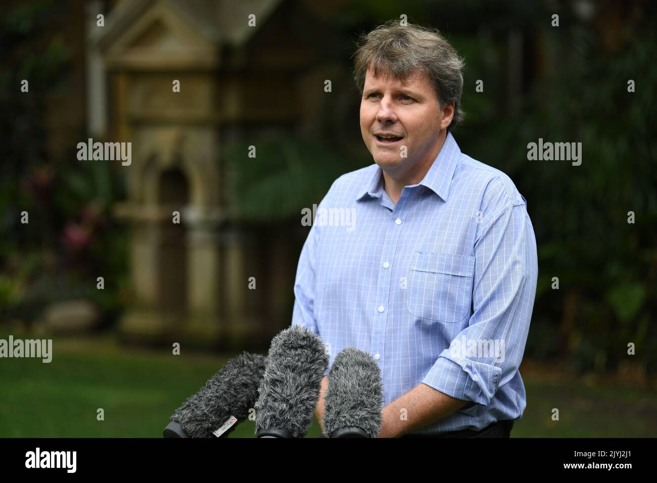 LNP Shadow Education Minister Dr Christian Rowan speaks during a press ...