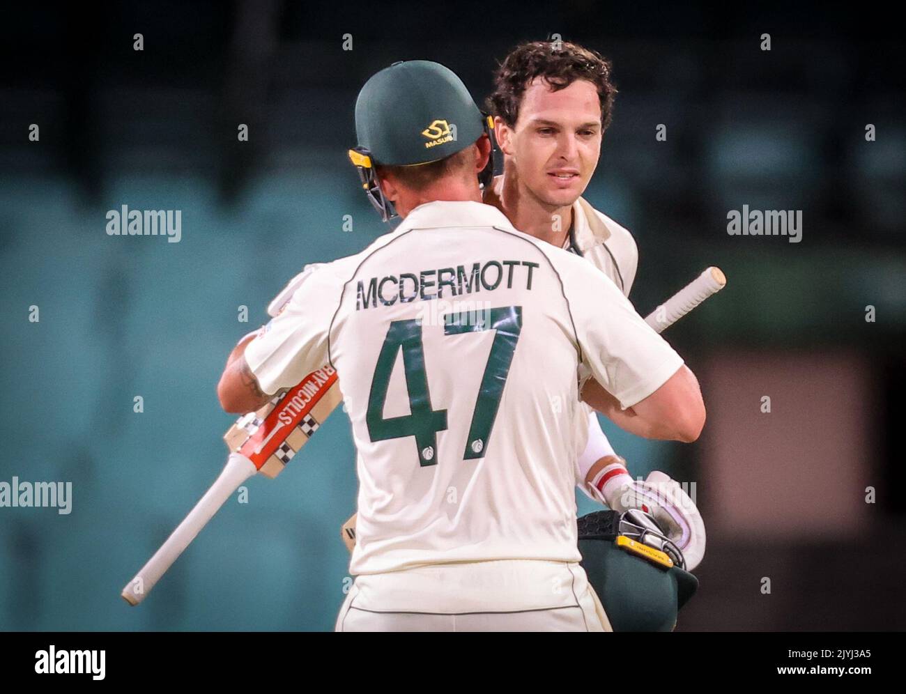 Australia’s Jack Wildermuth (R) celebrates with team mate Ben McDermott ...