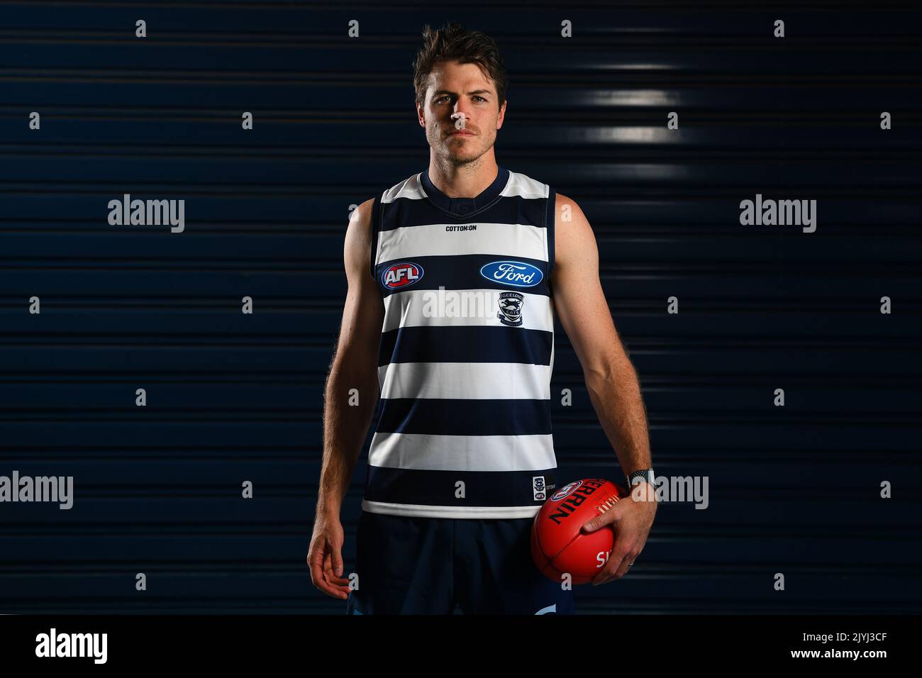Isaac Smith of the Geelong Cats poses for a photograph during a Geelong ...