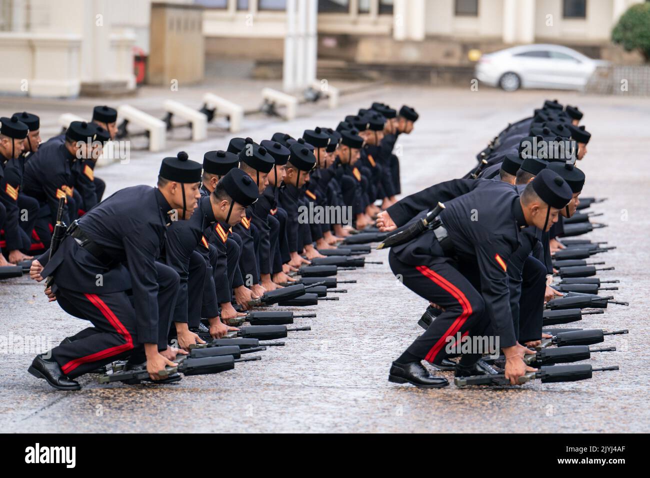 Members of the 94 Squadron The Queen's Own Gurkha Logistic Regiment set ...