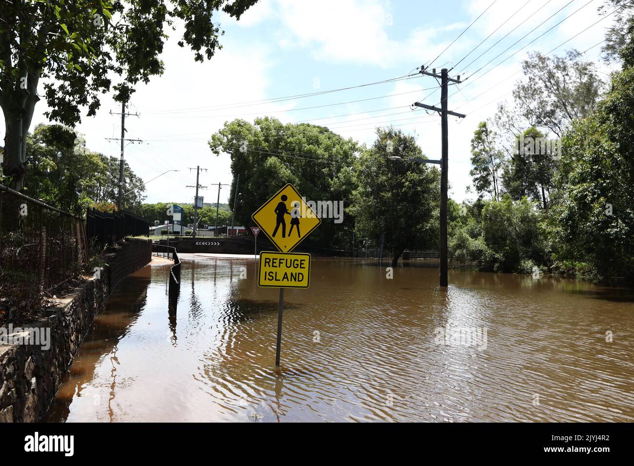 A flooded street in Lismore , Northern NSW, Thursday, December 17, 2020 ...