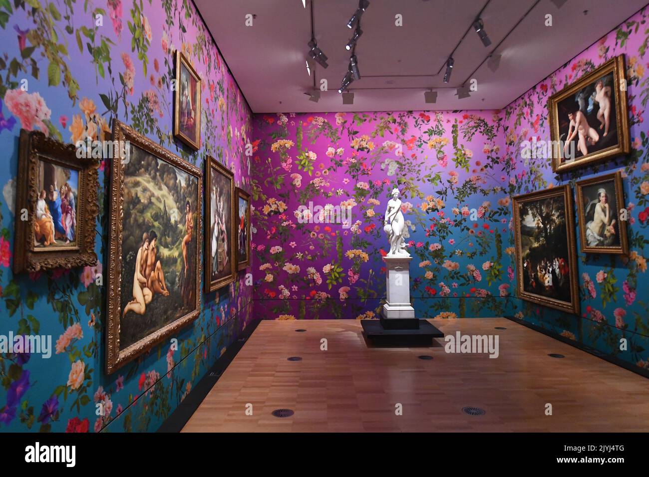 General view of art during a preview of the National Gallery of ...